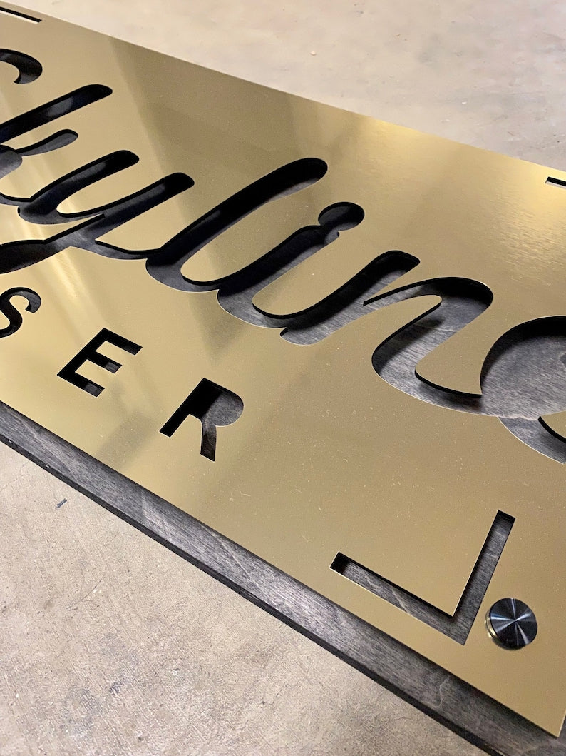 Custom Signs: Faux Metal Laser Cut Signs